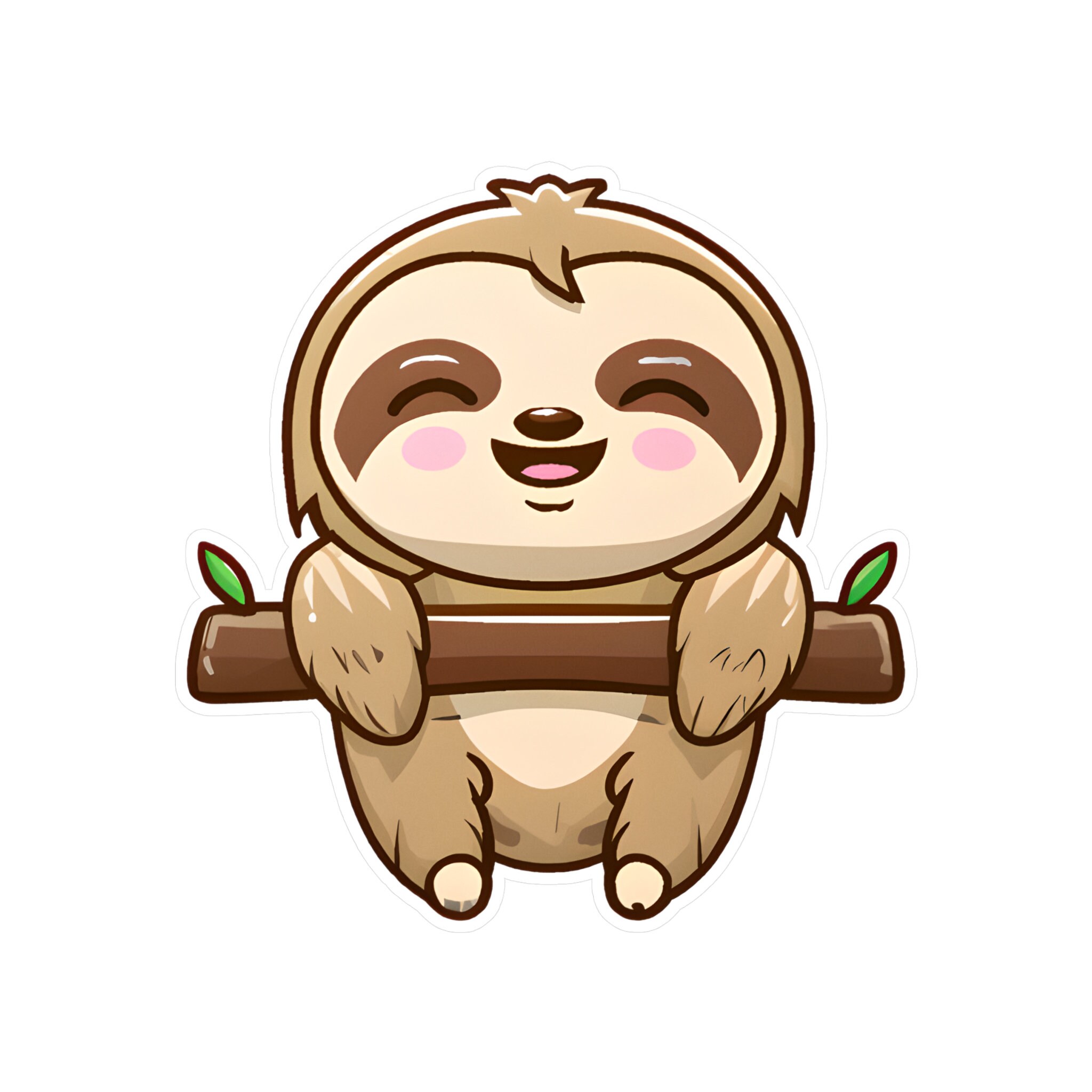 Cute Baby Sloth Kawaii Chibi Kiss-cut Vinyl Decal - Sloth Sticker ...