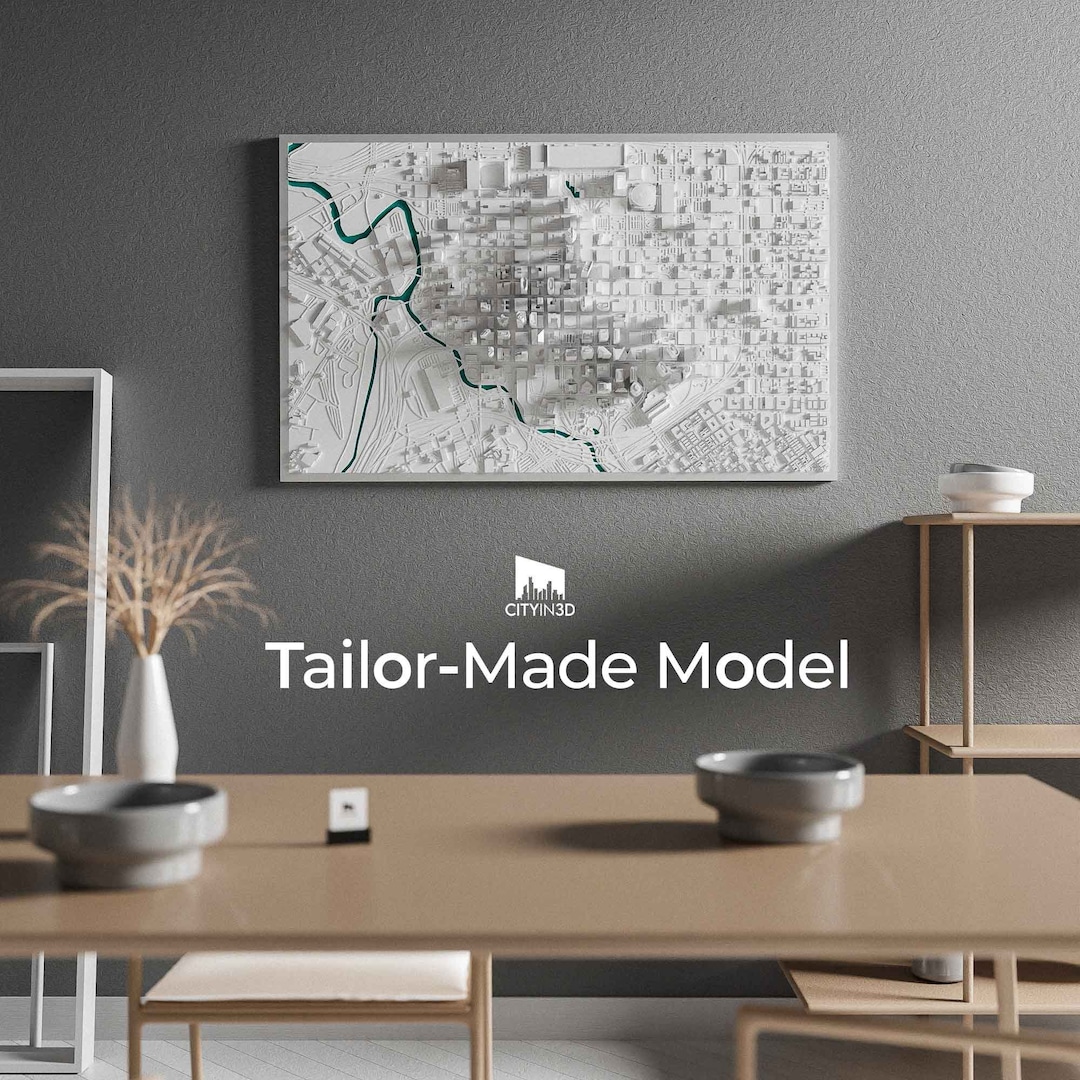 Custom 3D City Model Unique Decor Architectural Sculpture Personalized ...