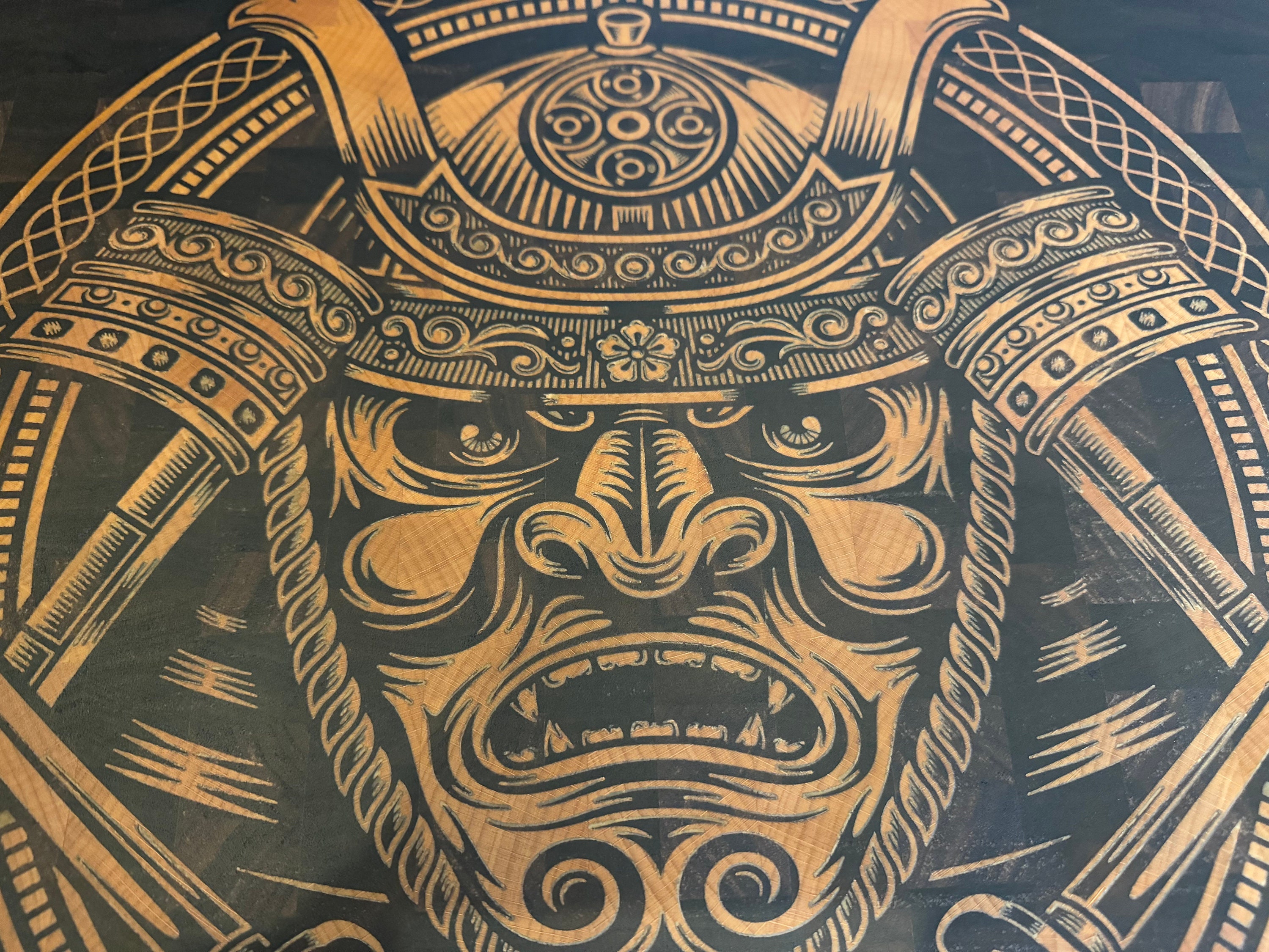 Samurai Inlayed End Grain Walnut Chopping Board - Etsy