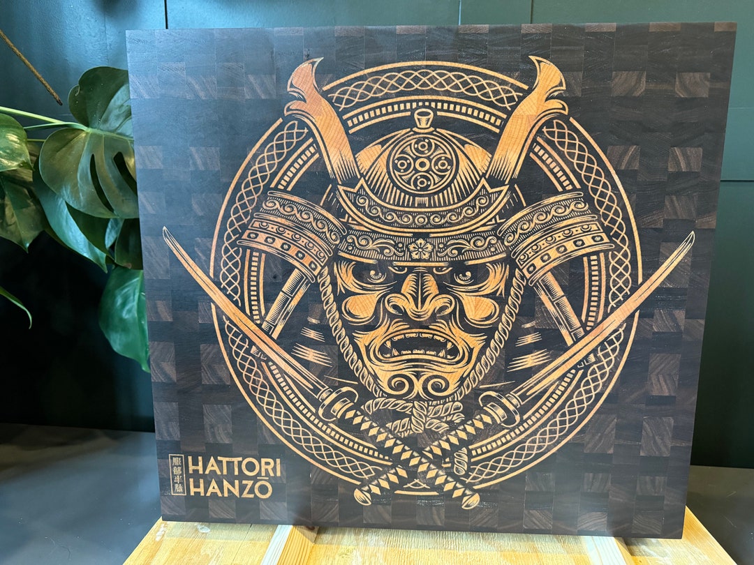 Samurai Inlayed End Grain Walnut Chopping Board - Etsy