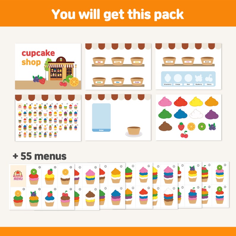 Pretend Play Printable Cupcake Shop Set Instant Download / Dramatic ...