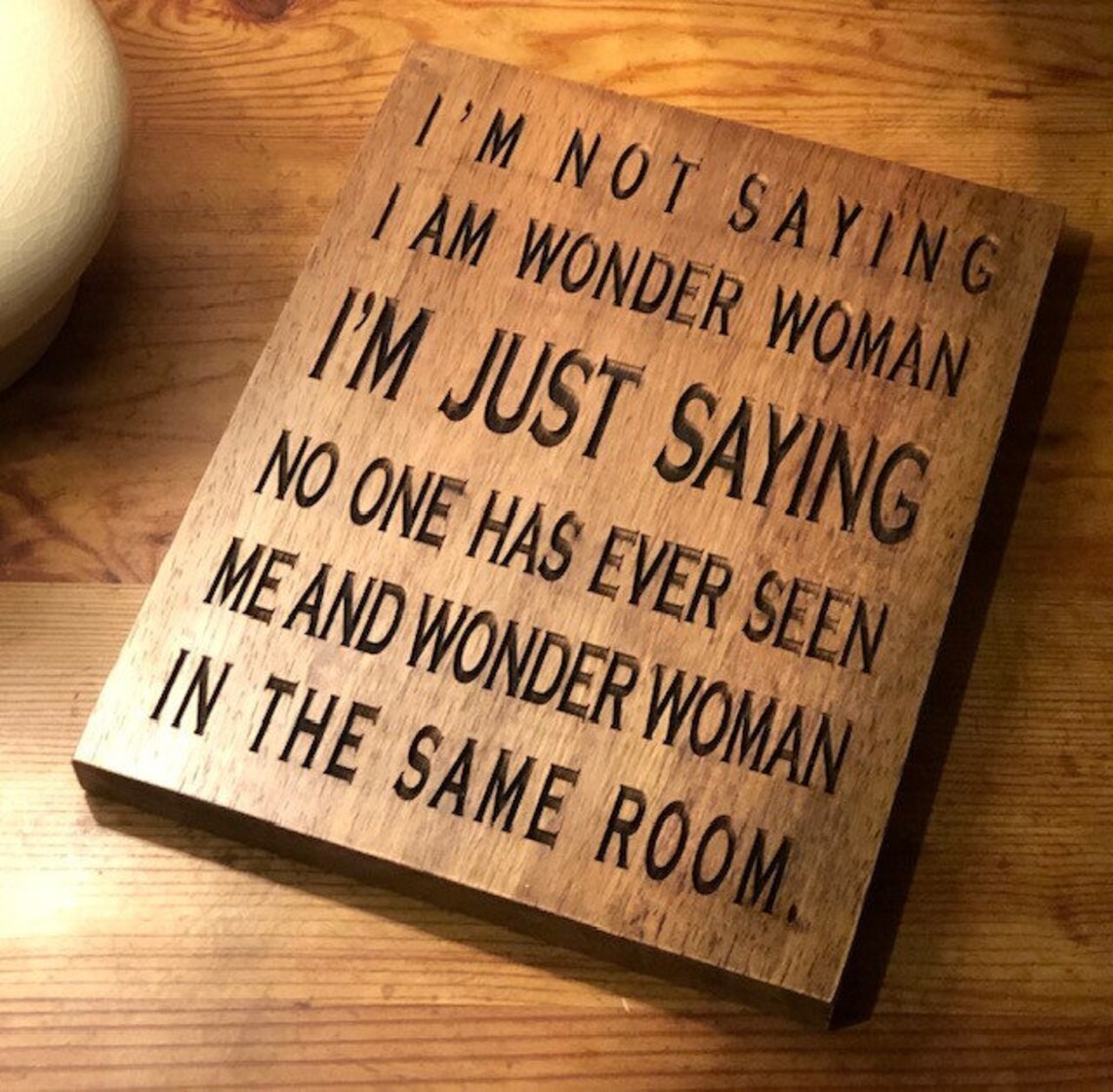 Wonder Woman Wood Plaque Sign 5 Star Rated Laser Engraved - Etsy