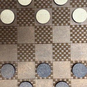 Checkers Chess Board Game Laser Engraved Wood Checker Pieces ...