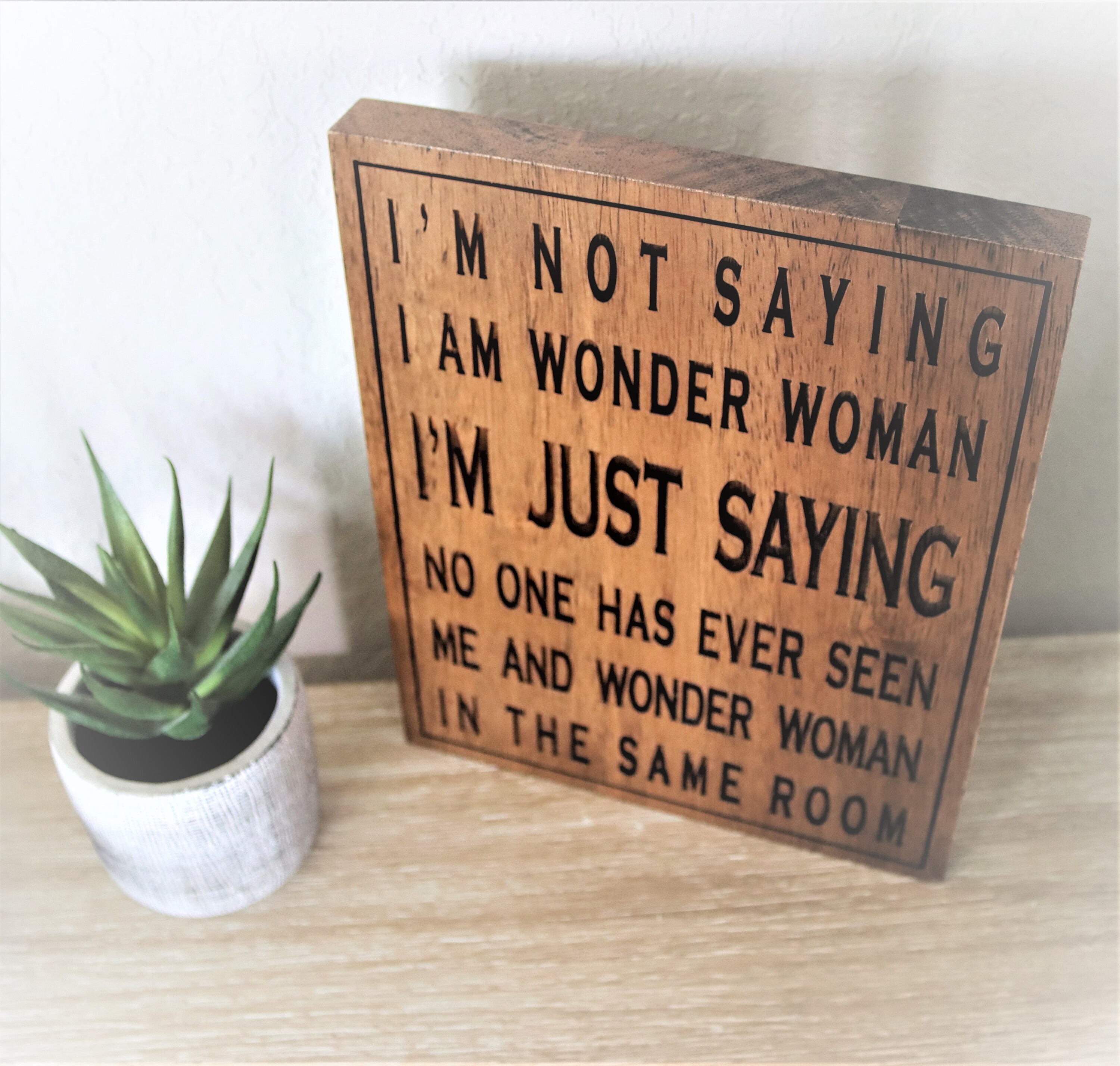 Wonder Woman Wood Plaque Sign 5 Star Rated Laser Engraved Saying Best ...