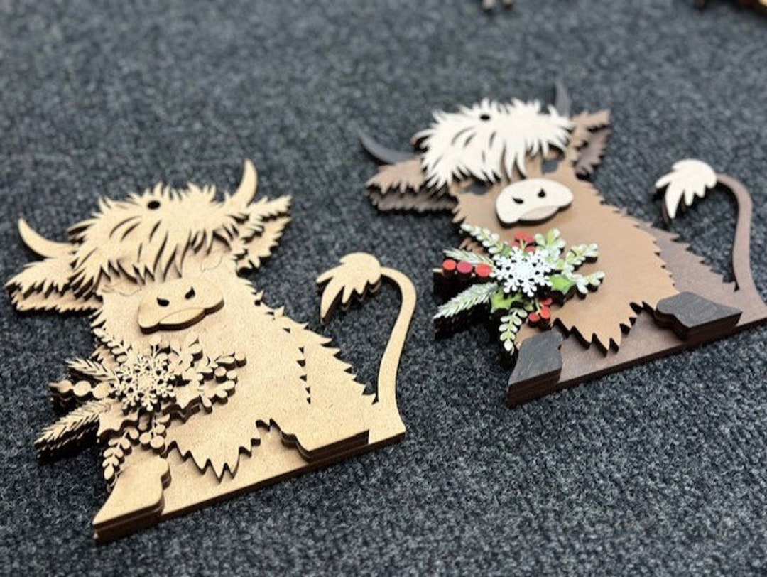 Highlander Cow DIY Ornaments for Holiday or Special Occasions Gift Idea ...