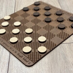 Checkers Chess Board Game Laser Engraved Wood Checker Pieces ...