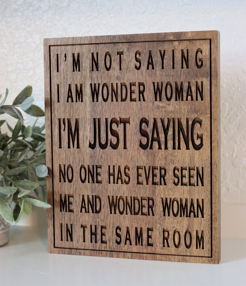 Wonder Woman Wood Plaque Sign 5 Star Rated Laser Engraved - Etsy