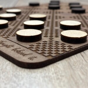 Checkers Chess Board Game Laser Engraved Wood Checker Pieces ...
