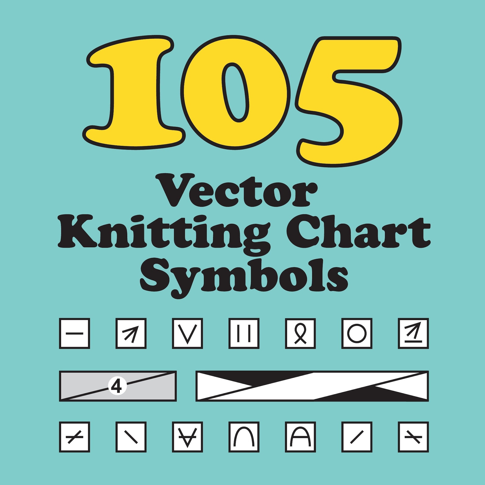 105 Vector Knit Chart Symbols | Download | Adobe Illustrator - Etsy