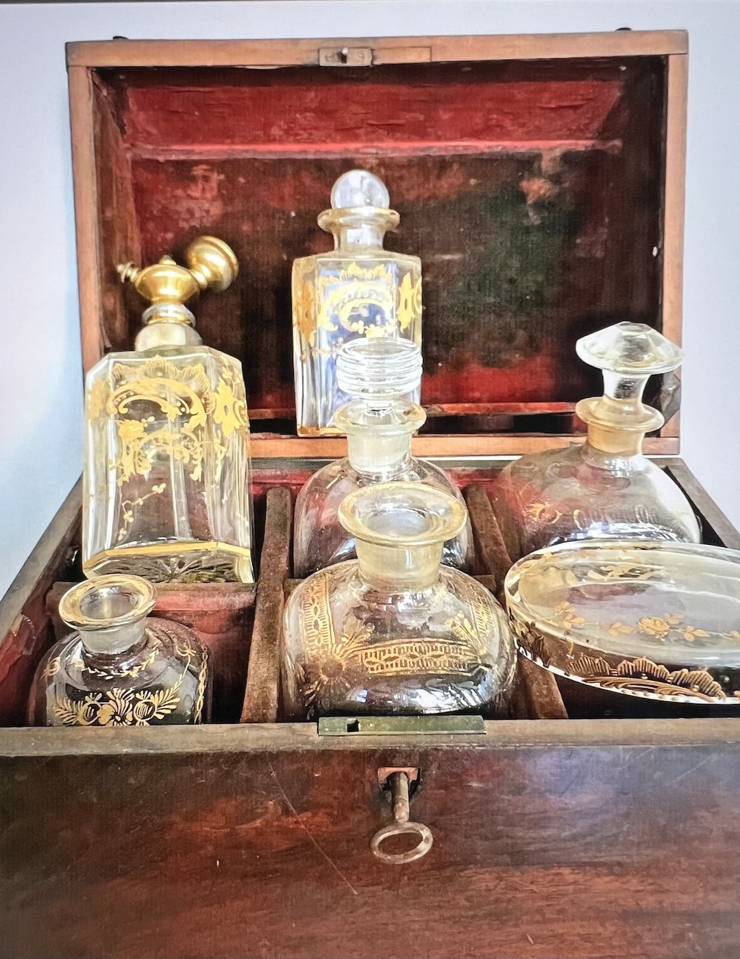Antique Victorian French Perfumes Scent Raised Gold Encrusted Crystal ...