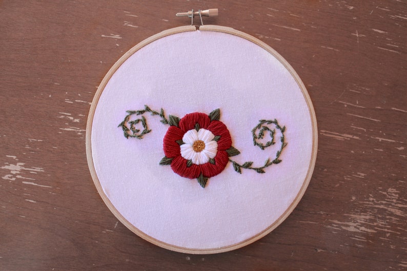 Tudor Rose Embroidery Pattern PDF ~ Digital Download ~ Floral Hand ...