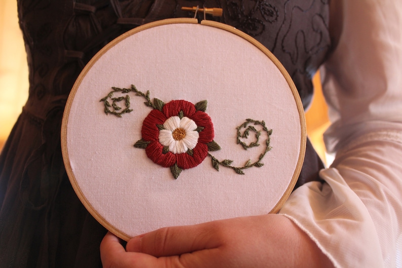 Tudor Rose Embroidery Pattern PDF ~ Digital Download ~ Floral Hand ...