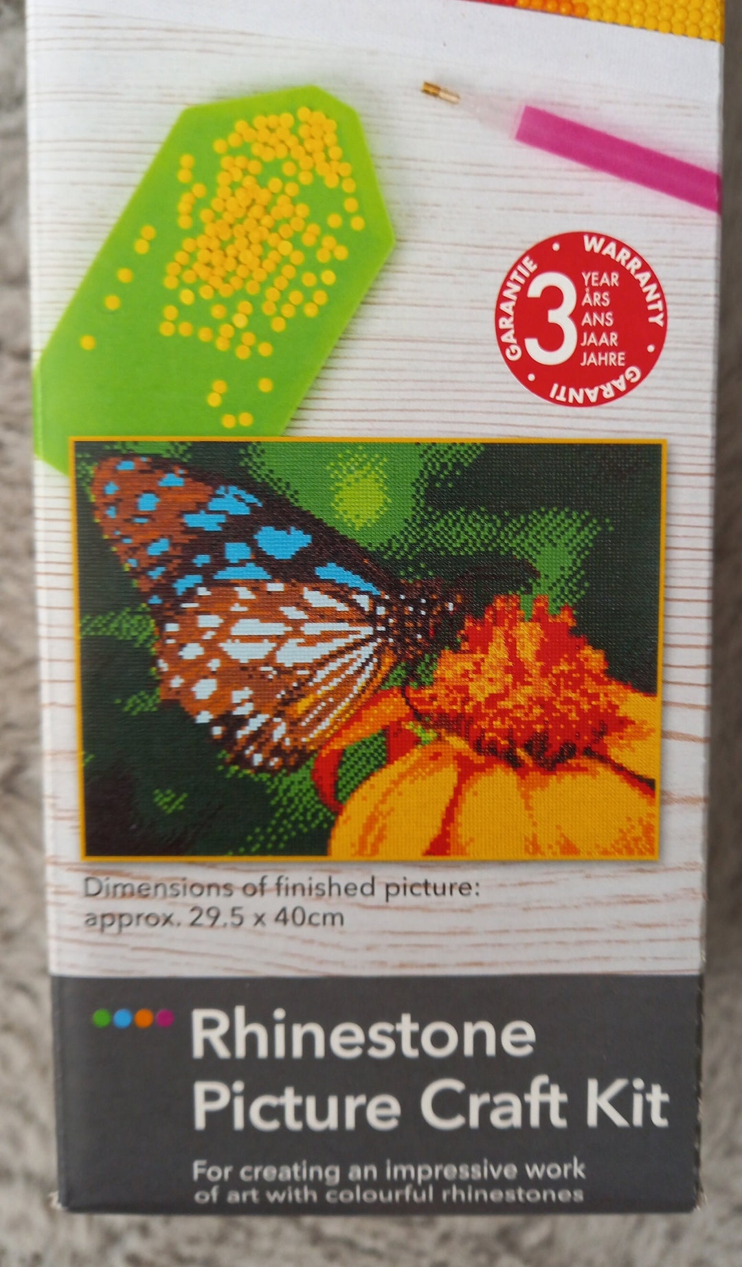 Boxed Rhinestone Diamond Painting Kit Butterfly 29.5 X 40cm When ...