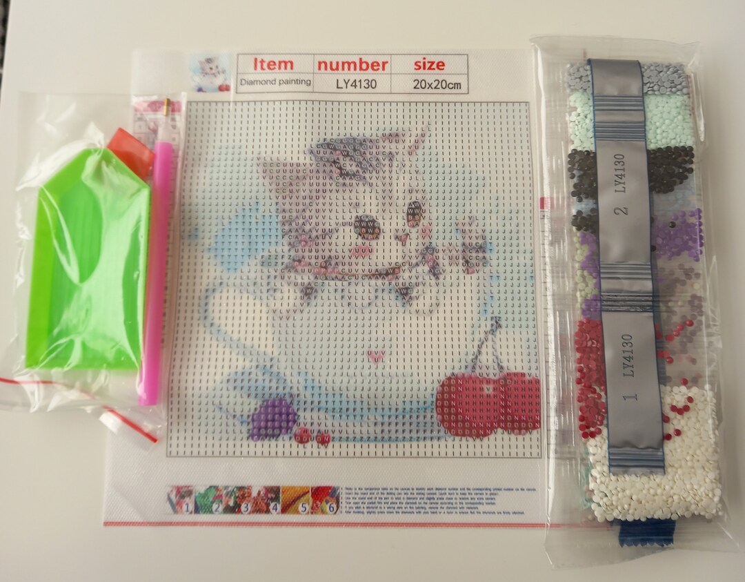 Diamond Painting Kit Cat in a Teacup 20 X 20 Cm Round Drills - Etsy
