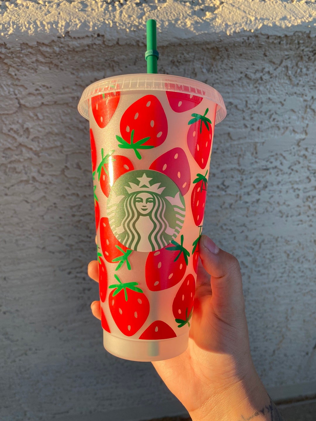 Strawberry Starbucks Cup, Summer Starbucks Cup, Cute Strawberry Wrapped ...