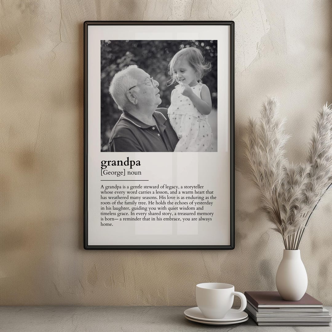 Grandpa Definition Print | Custom Photo Gift for Grandad | Personalized ...