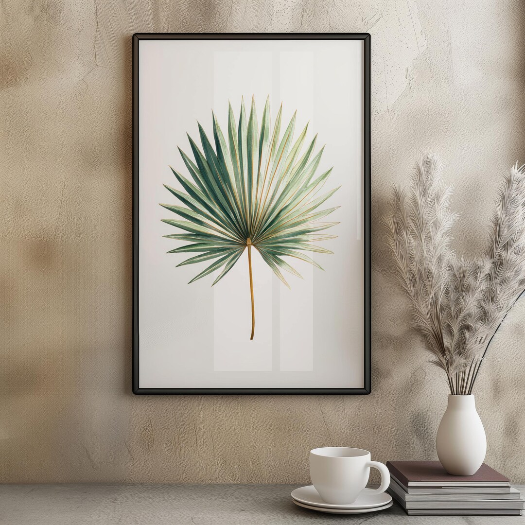 Palm Leaf Watercolor Prints | Tropical Botanical Wall Art | Boho ...