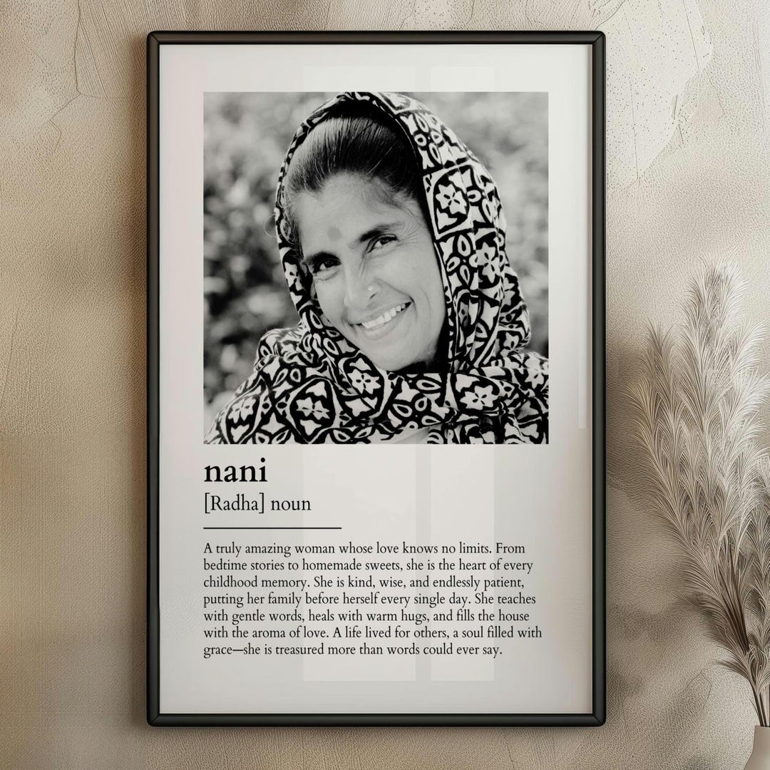Personalized Nani Photo Print: Indian Grandmother Gift - Etsy