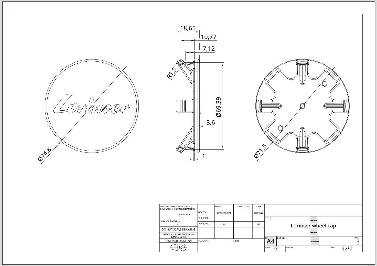 3D Files 3D Printable Lorinser Wheel Center Hub Cap: Download and Print ...