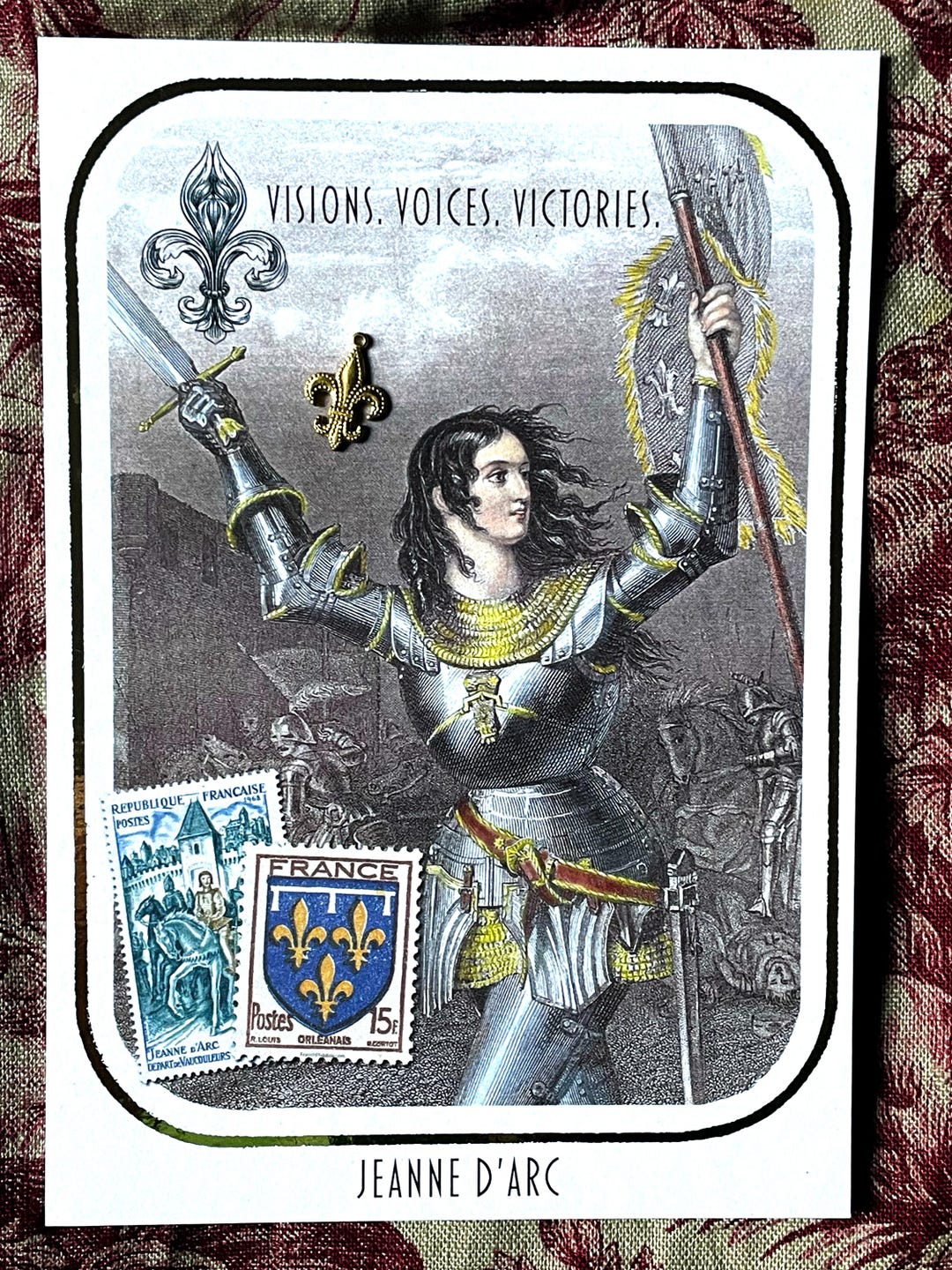 Joan of Arc (jeanne D'arc) Keepsake Panel Card With Brass or Silver ...