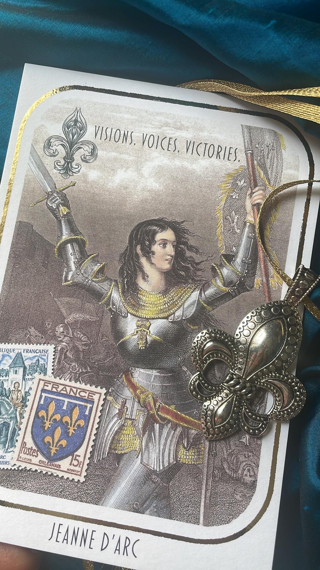 NEW! Joan of Arc (jeanne D'arc) Keepsake Panel Card With Antiqued ...