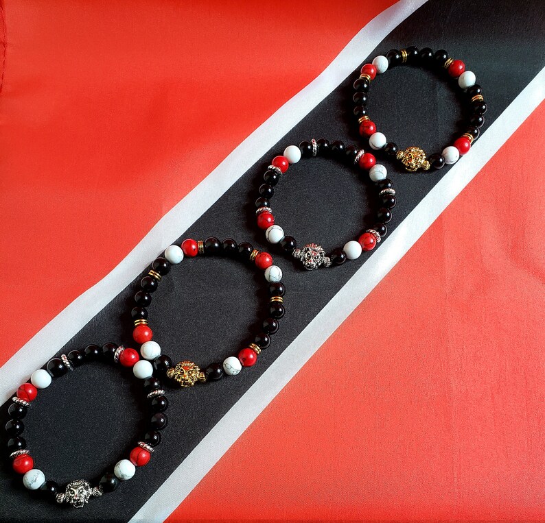 Trinidad & Tobago Gemstone Bracelet, With Gold Lion Head, That's ...