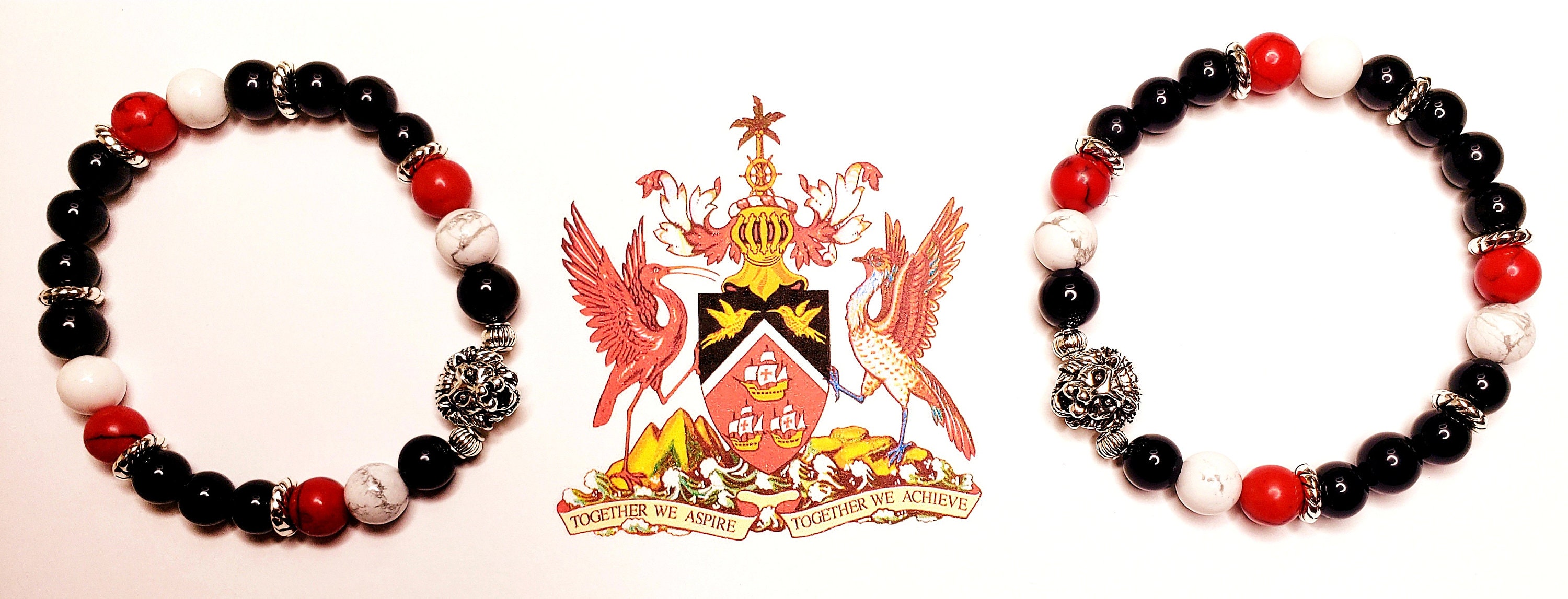 Trinidad & Tobago Gemstone Bracelet, With Gold Lion Head, That's ...