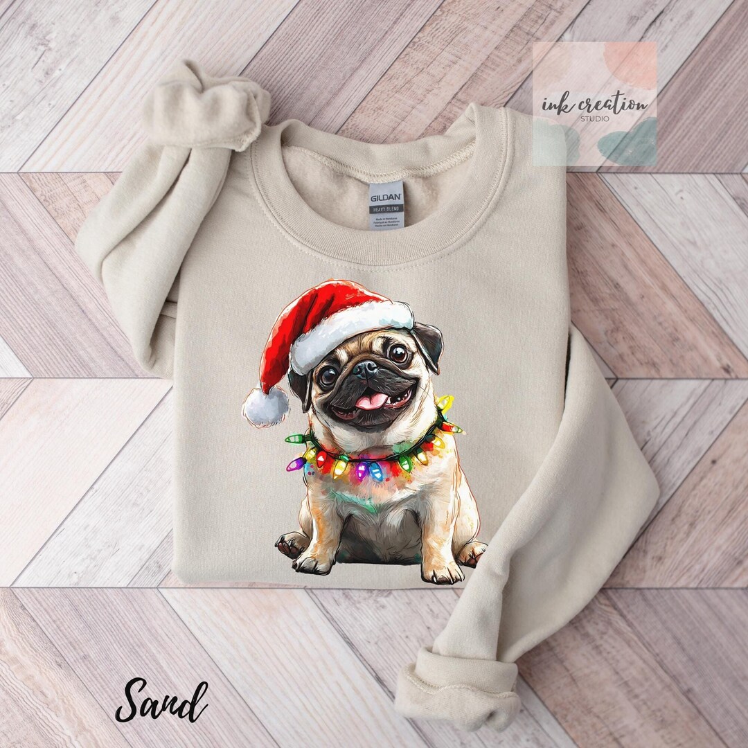 Pug Christmas Sweatshirt, Pug Lover Sweater, Pug Sweatshirt, Cute Pug ...
