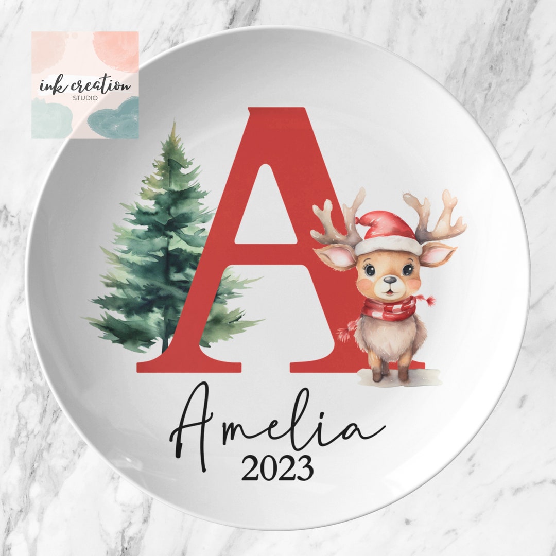 Custom Kids Name Plate Sets With Name Christmas Plates Sets - Etsy