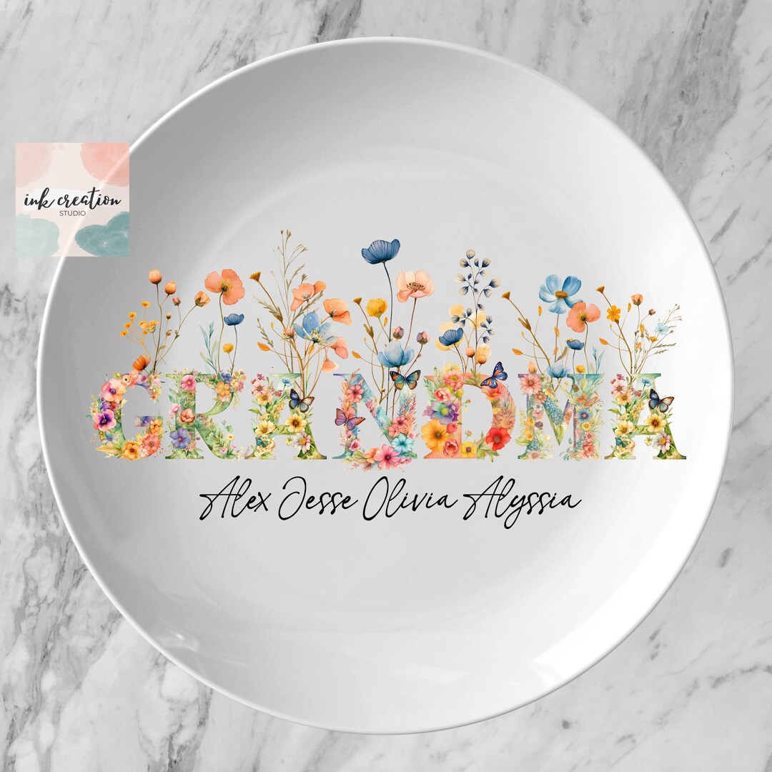 Grandma Platter Plate, Grandma Gift From Grandkid Baby, Grandma ...