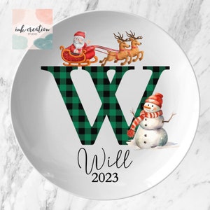 Custom Kids Name Plate Sets With Name, Christmas Plates Sets for Kids ...