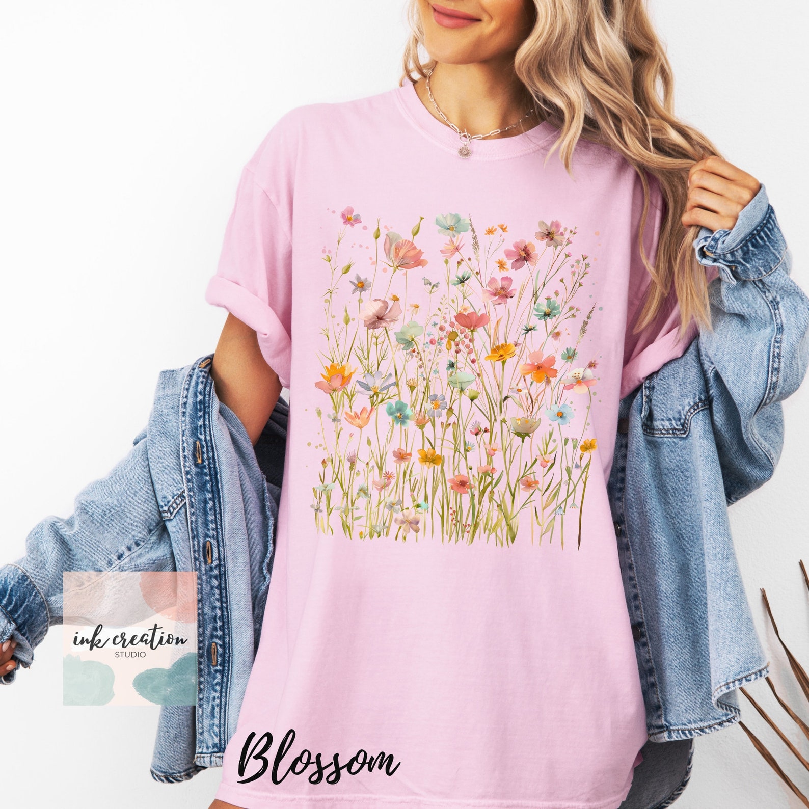 Boho Wildflower Comfort Colors Shirt, Wildflowers Cottagecore Shirt ...