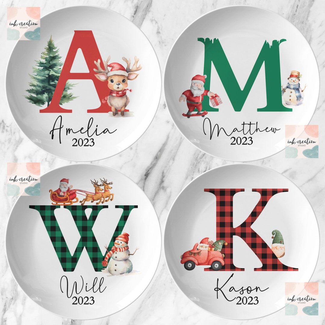 Kids Christmas Plate With Name, Kids Christmas Gift Ideas, Christmas ...