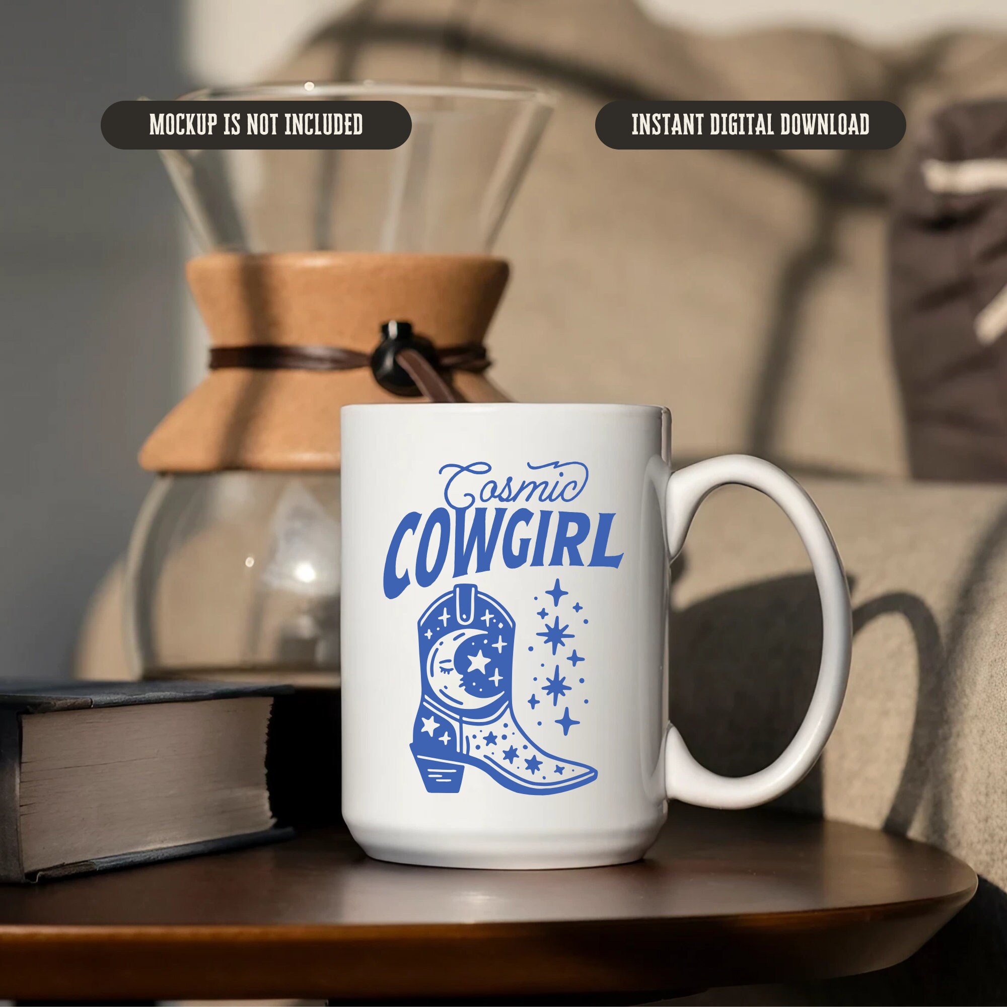 Cosmic Cowgirl Boot SVG File for Print & Cut, Western Cowgirl Celestial ...