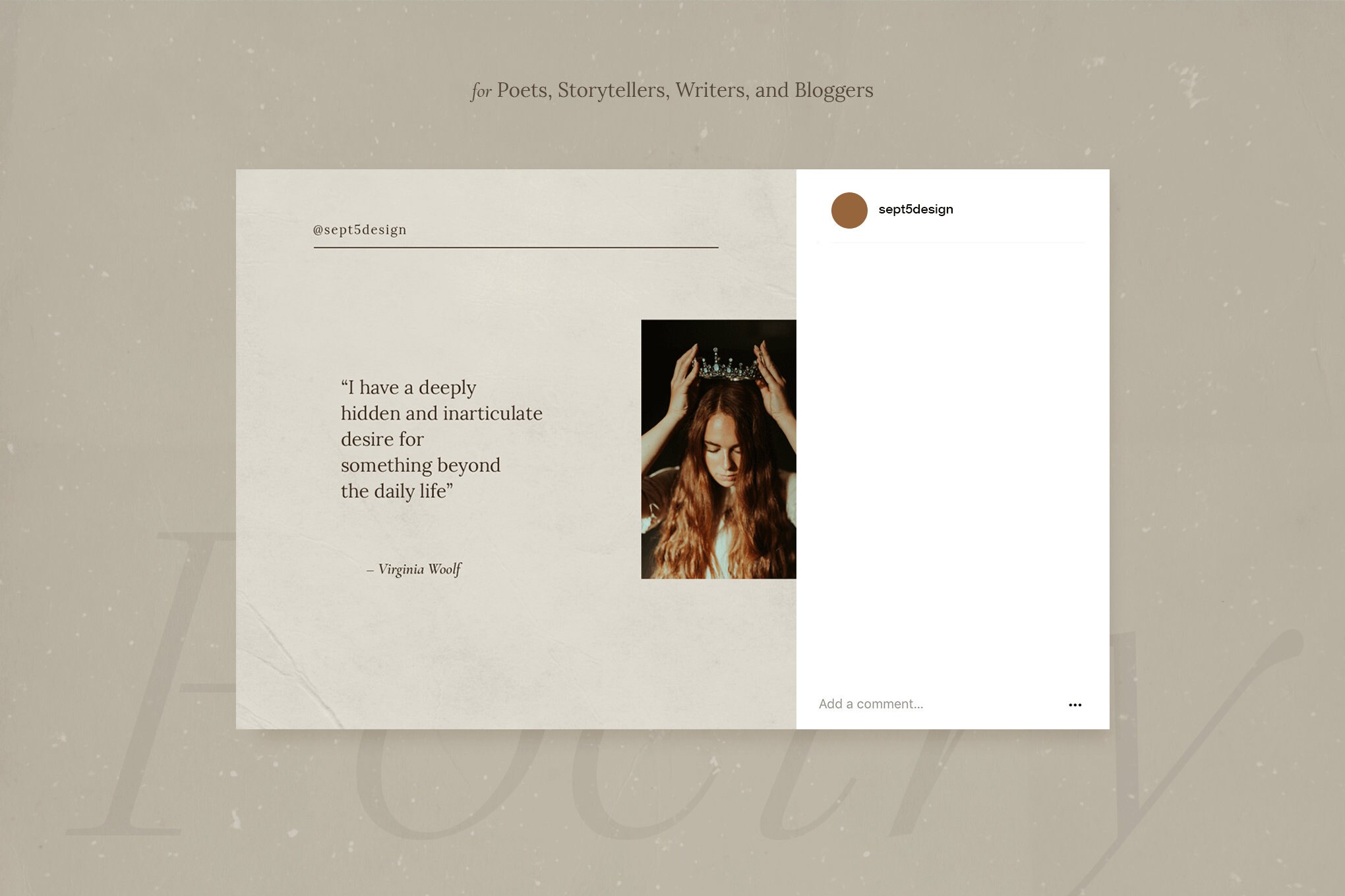 Instagram Template for Poets Writers and Authors. Writers - Etsy