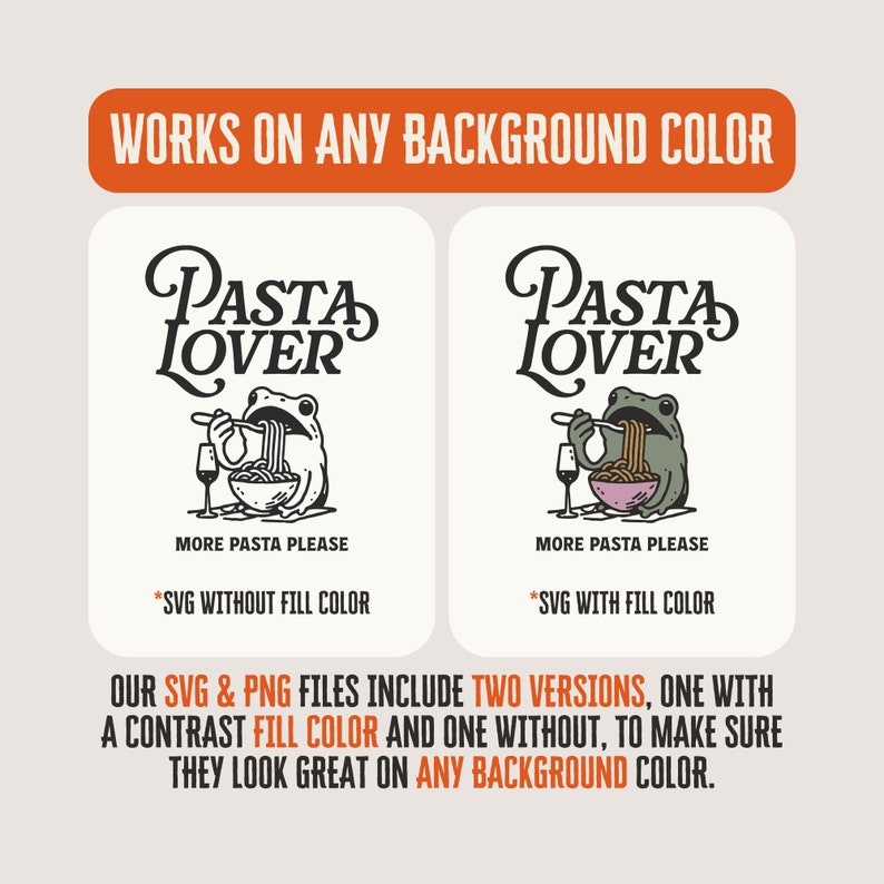 Pasta Lover Frog PNG and SVG for Print & Cut, Retro French Style Pasta ...