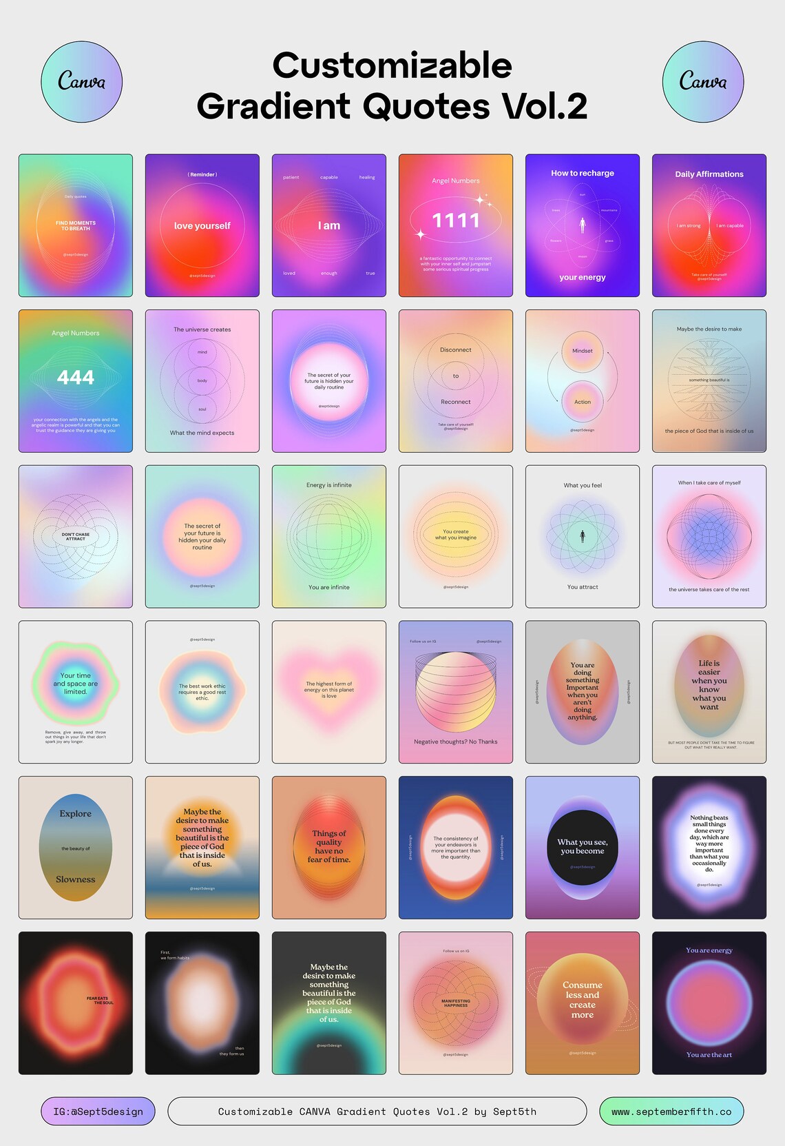 Canva Aura Gradient Quotes, Aesthetic Gradient Quotes, Customizable ...