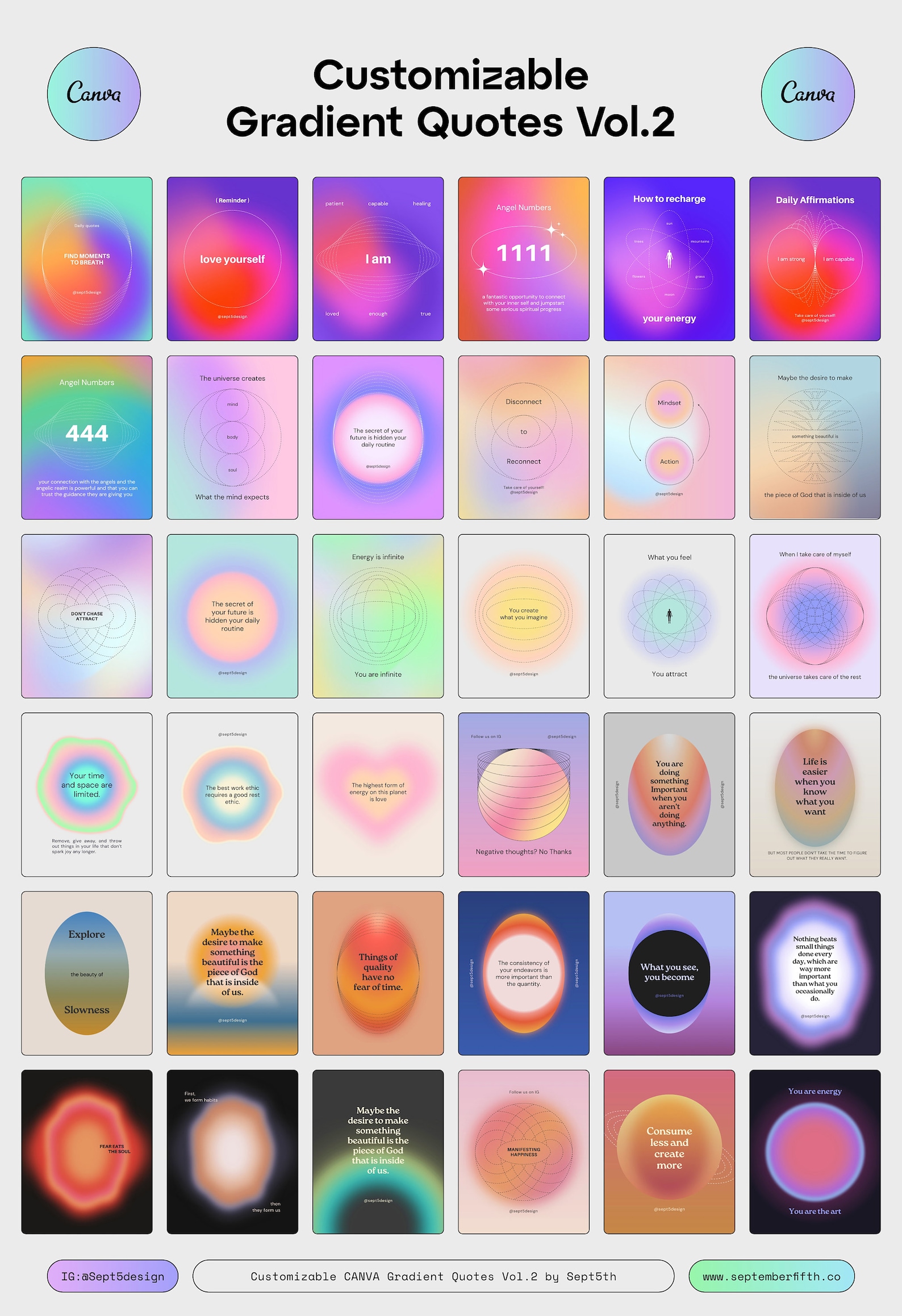 Canva Aura Gradient Quotes, Aesthetic Gradient Quotes, Customizable ...
