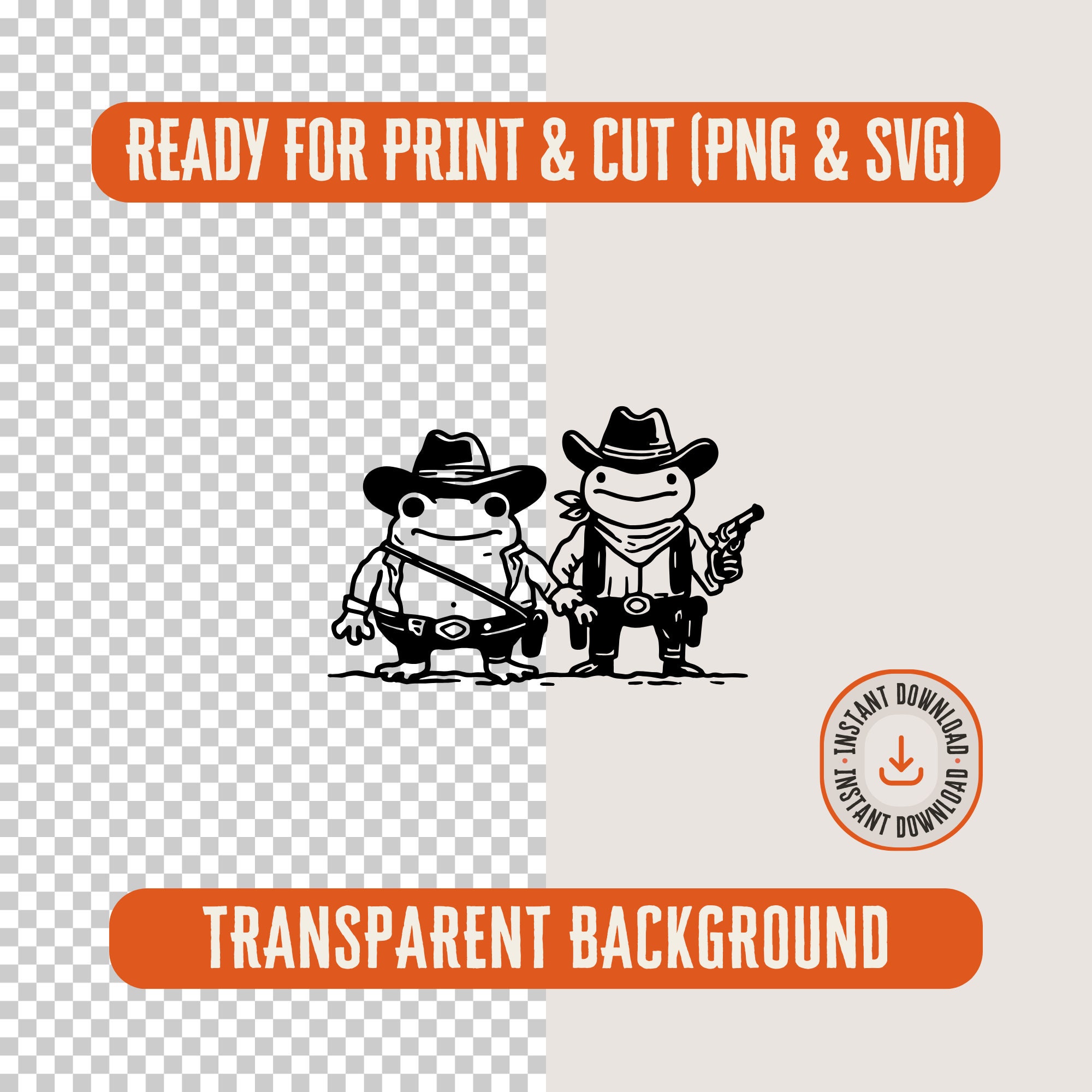 Western Cowboy Frog and Toad SVG File Print & Laser Cut, Vintage Frog ...