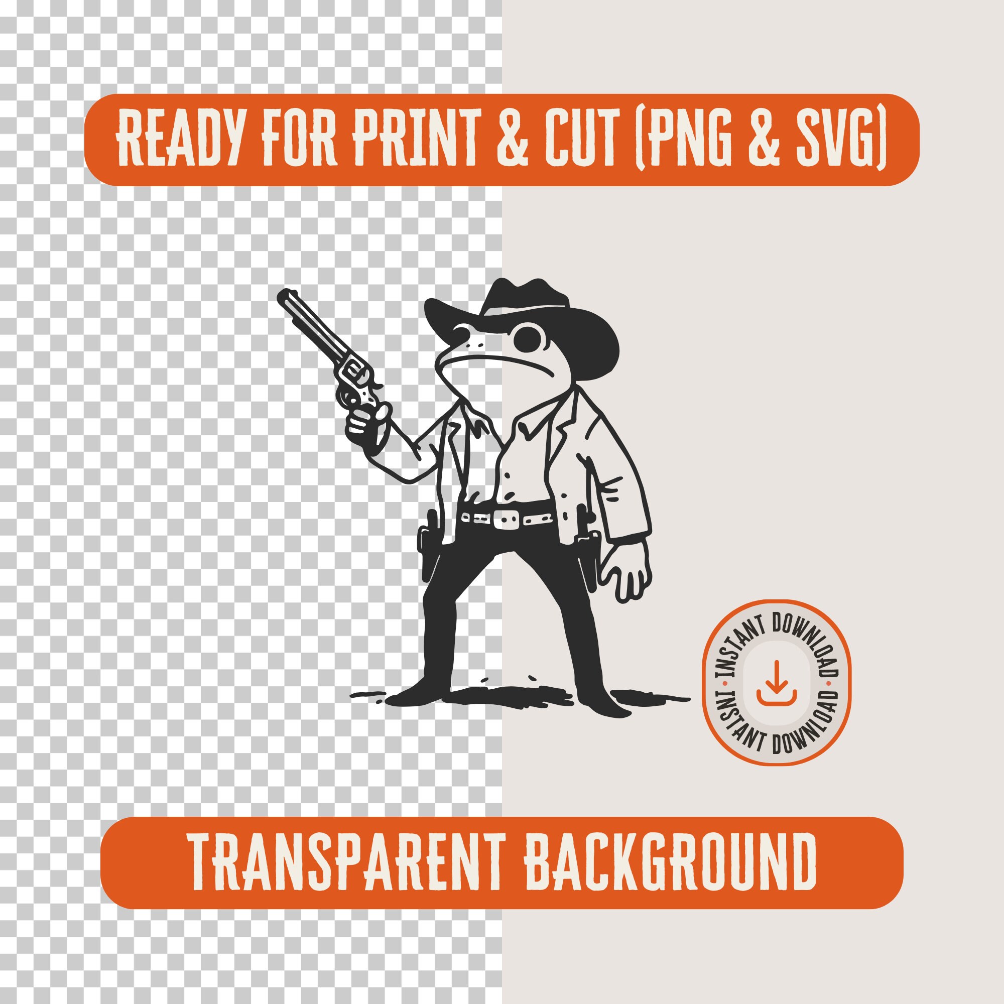 Funny Cowboy Frog SVG File for Print & Cut, Western Toad Cowboy With ...