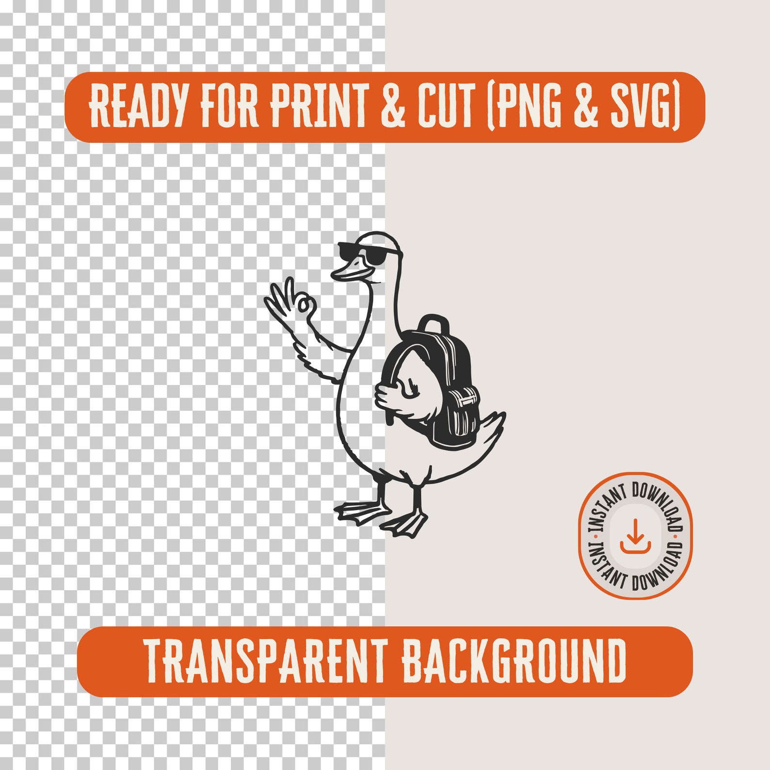 Funny Back to School Goose SVG PNG for Print & Cut, Silly Goose With ...