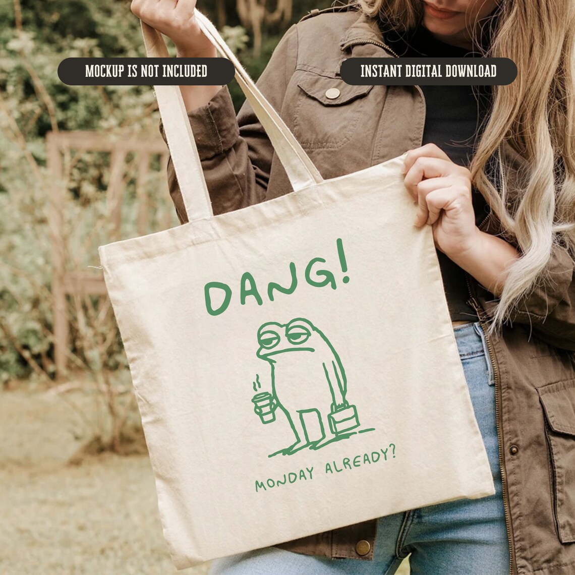 Funny Monday Frog SVG for Print & Cut, Silly Frog With Coffee Monday ...