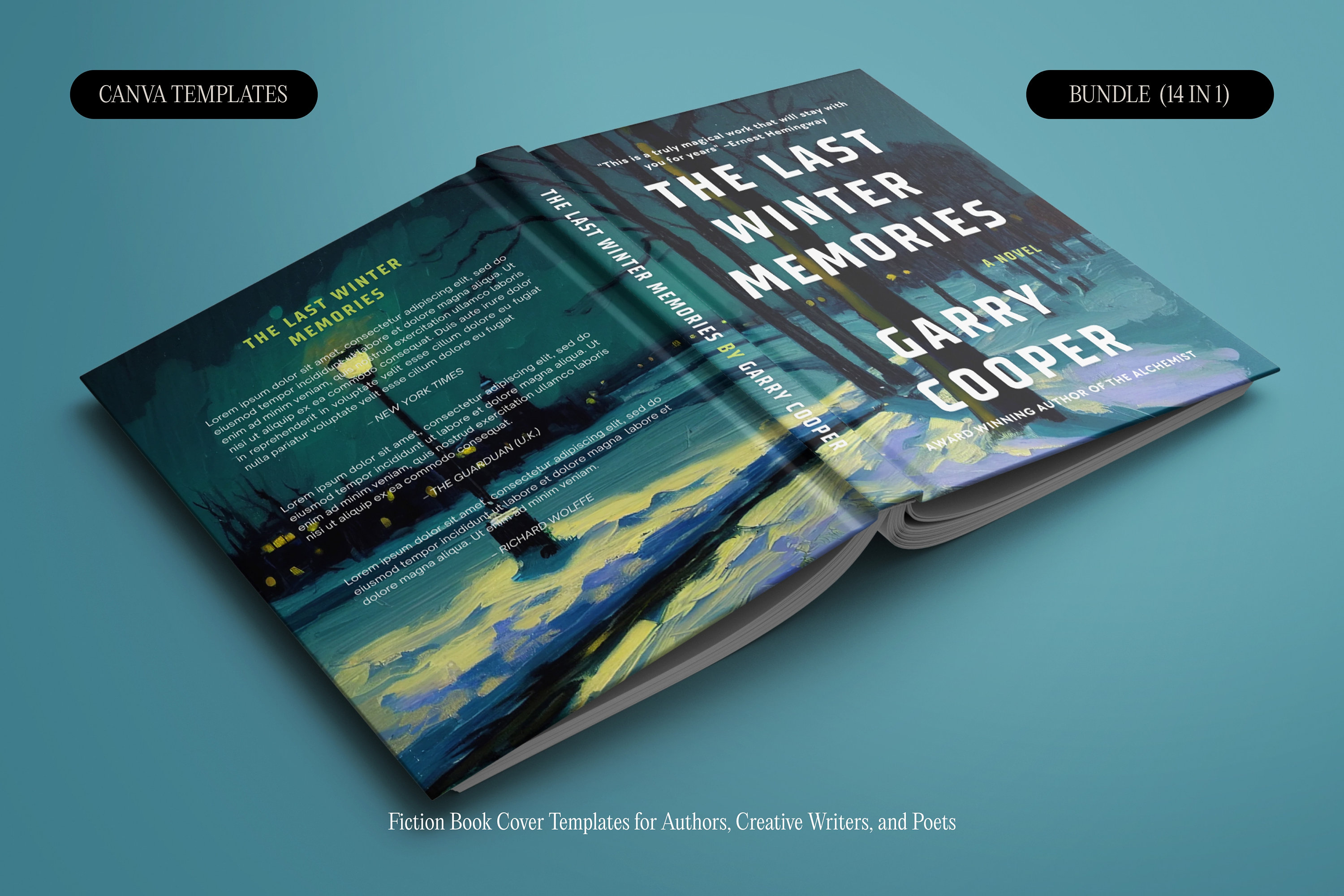Canva Book Cover Template BUNDLE, E-book Cover Design Template, Fiction ...