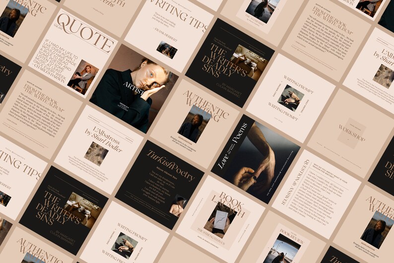 Writers Instagram Templates Vol.3, Social Media Templates for Writers ...