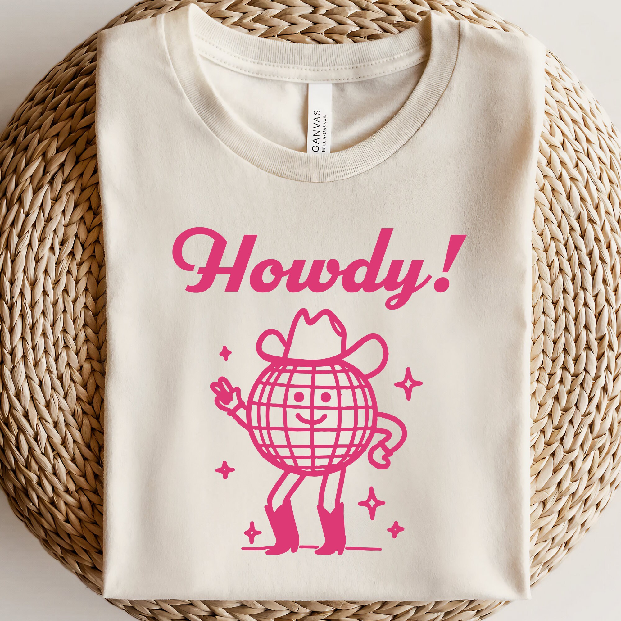 Cowgirl Disco Ball SVG, Retro Cowboy Hat Discoball PNG File for Print ...