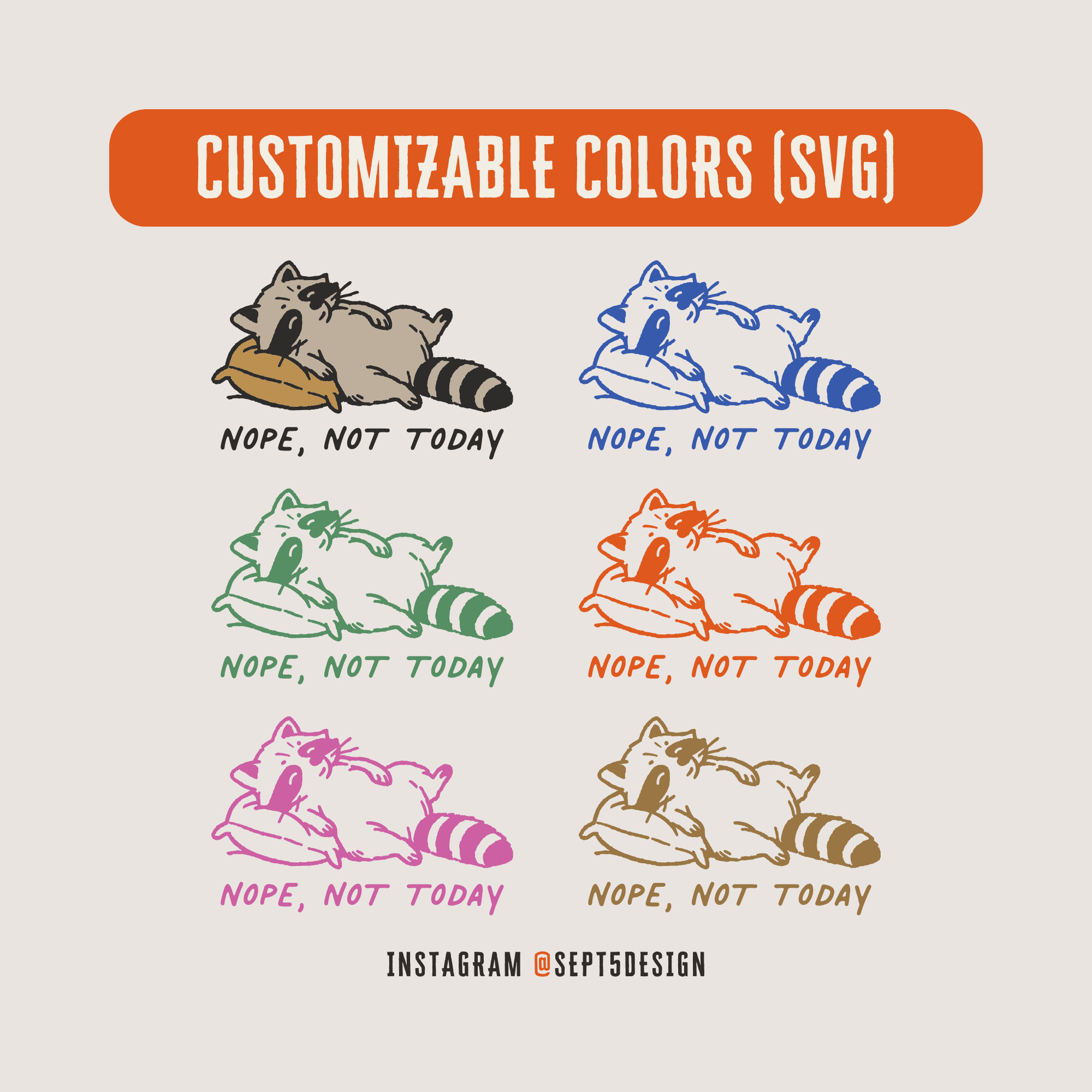 Funny Tired Raccoon SVG PNG for Embroidery & Laser Cut and Print, Retro ...