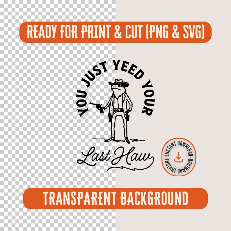 Funny Frog Cowboy SVG File for Print & Cut, Western Style Cowboy Frog ...