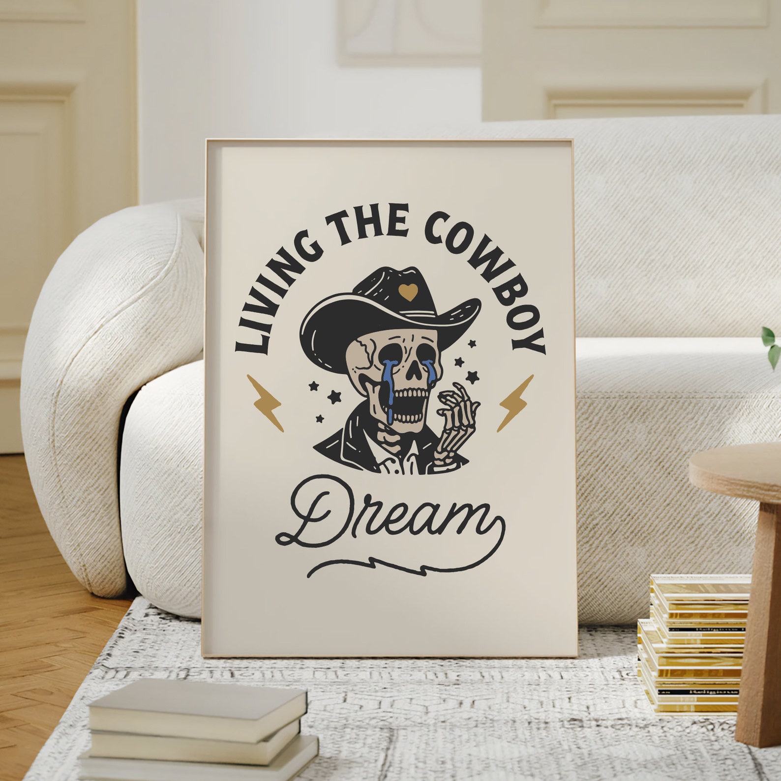 Funny Cowboy Skeleton in Tears PNG for Print & Cut, Western Crying ...