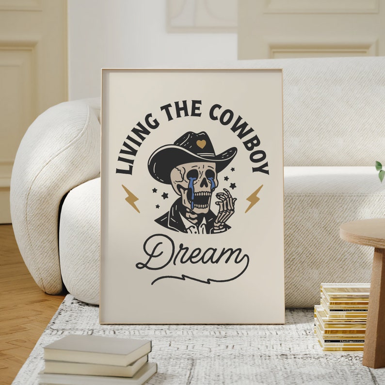 Funny Cowboy Skeleton in Tears PNG for Print & Cut, Western Crying ...