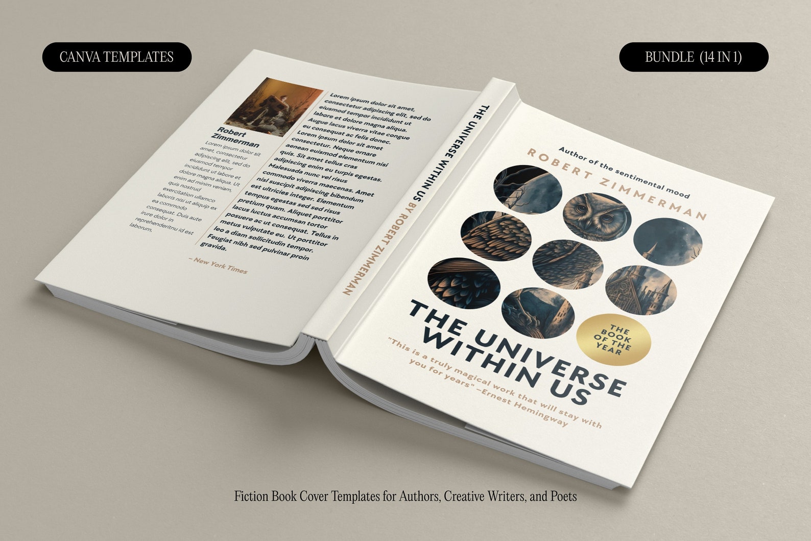 Canva Book Cover Template BUNDLE, E-book Cover Design Template, Fiction ...